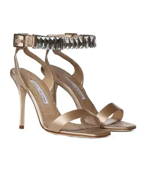 Manolo Blahnik Crystal Ankle-strap Heeled Sandals
