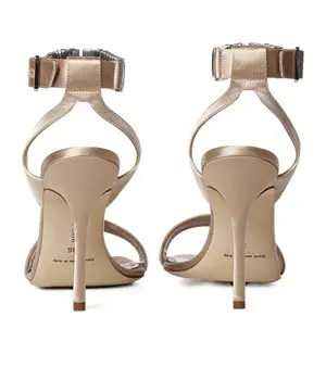 Manolo Blahnik Crystal Ankle-strap Heeled Sandals