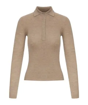 MAX MARA MAX MARA Long Sleeve Ribbed Knit Top