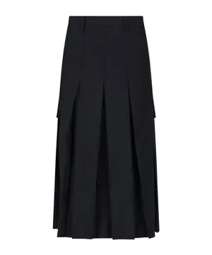 MAISON MARGIELA Asymmetric Pleated Midi Skirt