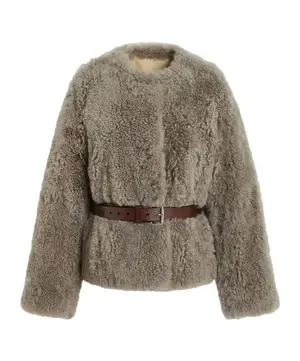 P.a.r.o.s.h Cropped Curly Textured Belted Jacket - No