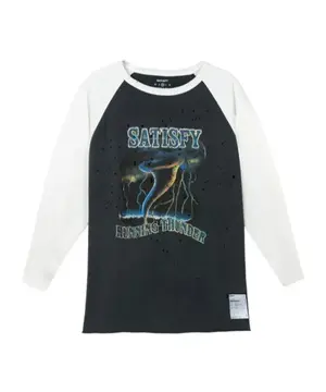Satisfy Distressed Effect, Three-quarter Sleeves, Round Neck