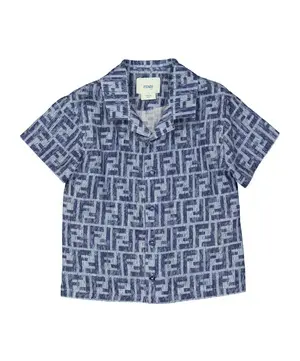 Fendi Shortsleeve Cotton Shirt - Blue