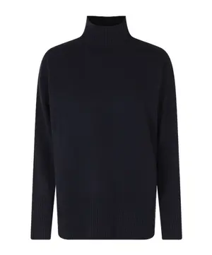 ROBERTO COLLINA Ribbed Turtleneck Relaxedfit Sweater - Navy