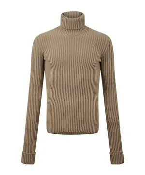Bottega Veneta Ribbed Turtleneck Jumper - Brown