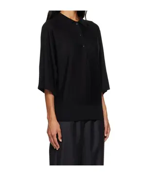 LISA YANG Norie Polo Knitted Top