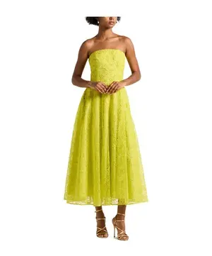 Max Mara Sleeveless Lace Tea Length Dress