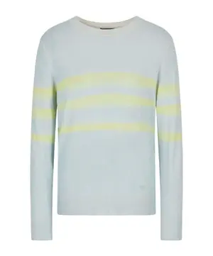 Emporio Armani Striped Crewneck Knit Sweater - No