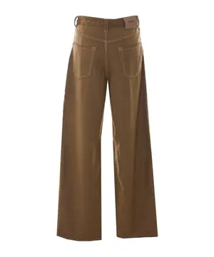 UMA WANG Wide-leg Trousers With Contrast Topstitching