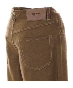 UMA WANG Wide-leg Trousers With Contrast Topstitching