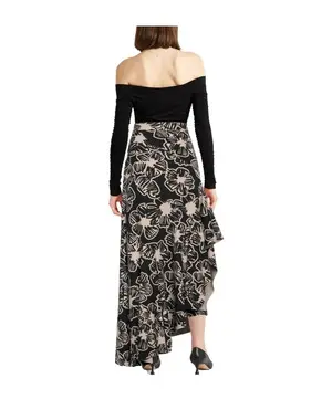 Max Mara Floral Print Asymmetrical Dress