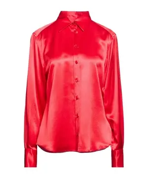 Dolce & Gabbana Solid-color Satin Long-sleeve Shirt - Red