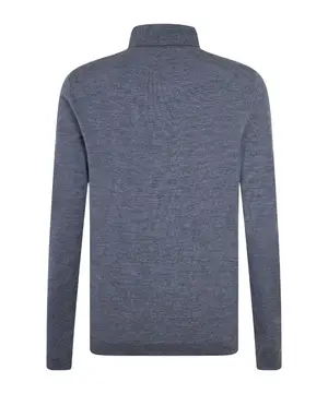 Hugo Boss Heatherblue Knit Longsleeve Polo Shirt