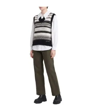 GANNI Striped Knit Vest