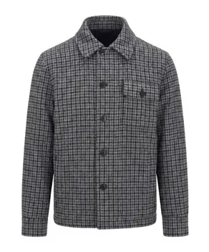 Moncler Plaid Long Sleeve Casual Jacket - Black
