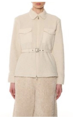 Moncler Long Sleeve Fleece Jacket - Cream
