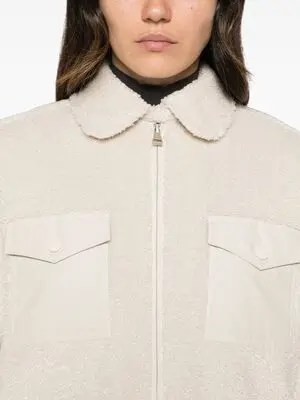 Moncler Long Sleeve Fleece Jacket - Cream