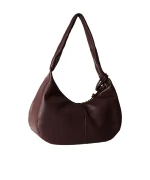 GANNI Pebbled Leather Hobo Shoulder Bag