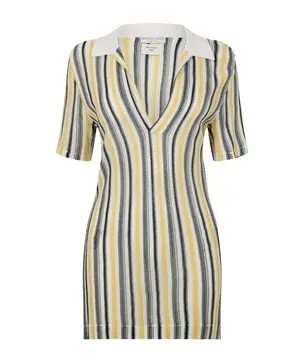 Bottega Veneta Striped Knit Polo Dress