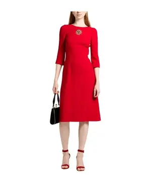 Dolce & Gabbana Wool A-line Skirt With Crystal Embellishment