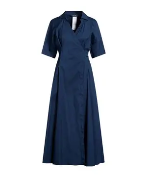 Max Mara Bodycon Solid-color Wrap Dress - Blue