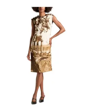 Dolce & Gabbana Sleeveless Organza Dress With Embellished Neckline