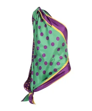 Dolce & Gabbana One-shoulder Polka Dot Satin Top - Purple