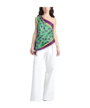 Dolce & Gabbana One-shoulder Polka Dot Satin Top - Purple