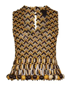 Bottega Veneta Beaded Geometric Print Vest
