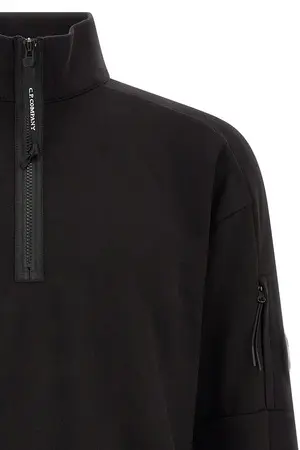 C.P. COMPANY Diagonal Raised Fleece Lens Half Zip Sweatshirt