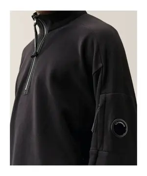C.P. COMPANY Diagonal Raised Fleece Lens Half Zip Sweatshirt