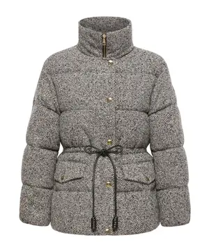 Moncler Diaphanes Hooded Short Down Jacket - Dark Gray