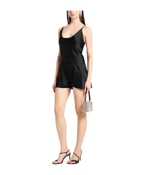 MAISON MARGIELA Solid Sleeveless V-neck Satin Bodysuit