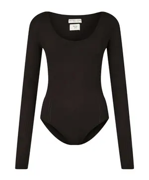 Bottega Veneta Ribbed Long Sleeve Bodysuit - No