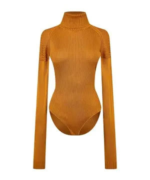 Bottega Veneta Ribbed Turtleneck Bodysuit - No