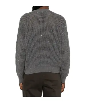 Peserico Sequin-embellished Open-knit Sweater
