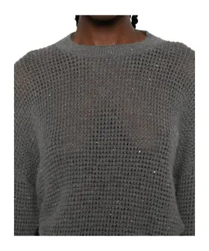 Peserico Sequin-embellished Open-knit Sweater