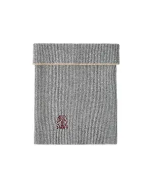 Brunello Cucinelli Logo-embroidered Cashmere Scarf