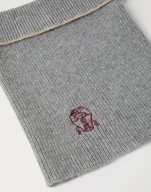 Brunello Cucinelli Logo-embroidered Cashmere Scarf