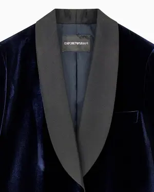 Emporio Armani Velvet Blazer With Satin Shawl Collar