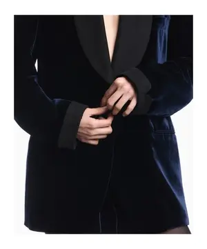 Emporio Armani Velvet Blazer With Satin Shawl Collar