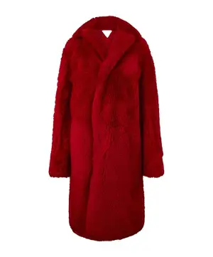 Bottega Veneta Textured Teddy Coat - Red
