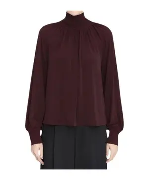 Vince Ribbed-trim High-neck Long-sleeve Top