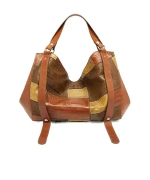 DIESEL® D-one Medium Top-handle Bag In Patchwork Leather