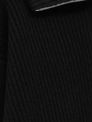 Alaïa Ribbed Wool-cashmere Trucker Pullover