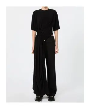 Max Mara Draped T-shirt Top With Adjustable Train
