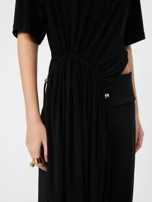 Max Mara Draped T-shirt Top With Adjustable Train