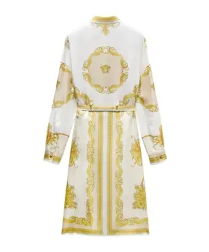 Versace Printed Silk Twill Midi Dress