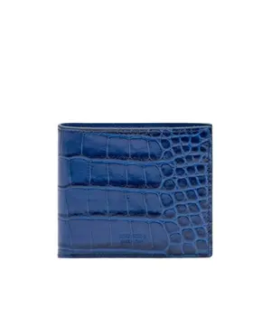 TOM FORD Logo Embossed Bifold Wallet - Blue
