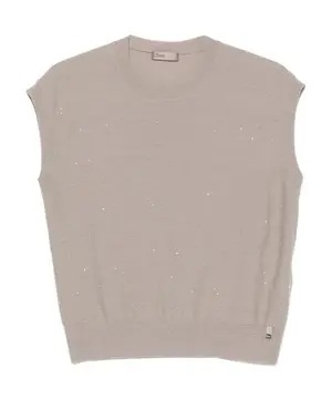 Herno Sequin-embellished Knit Top - Beige